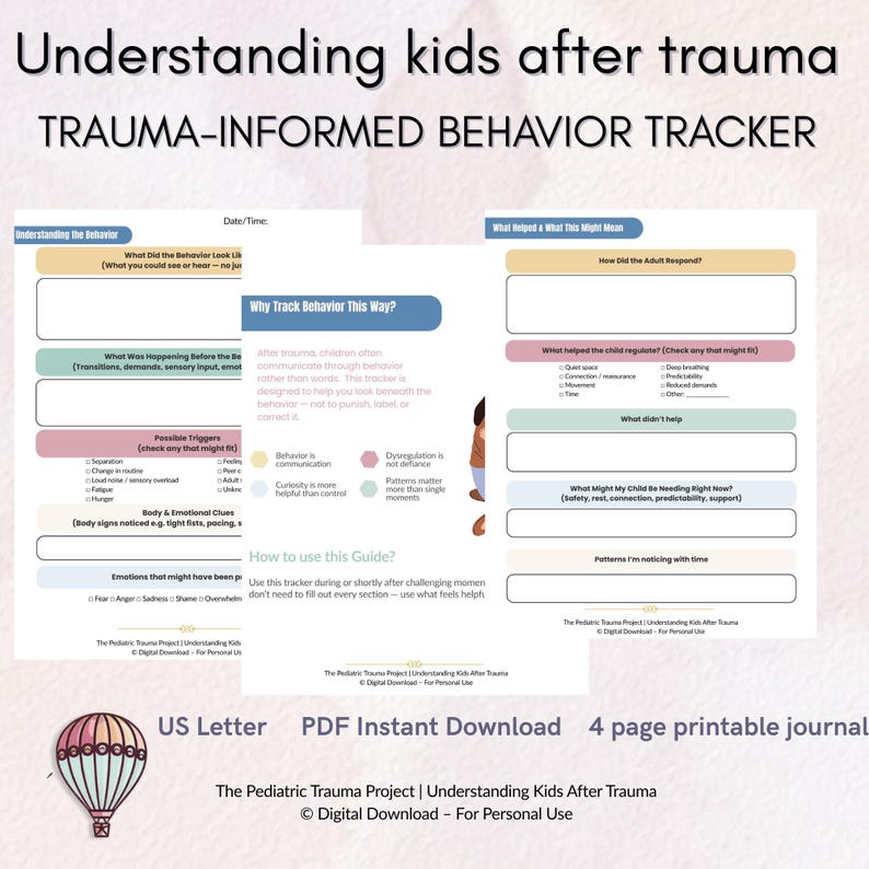 Trauma-informed Behavior Tracker for Parents ~ Understanding Kids After ...
