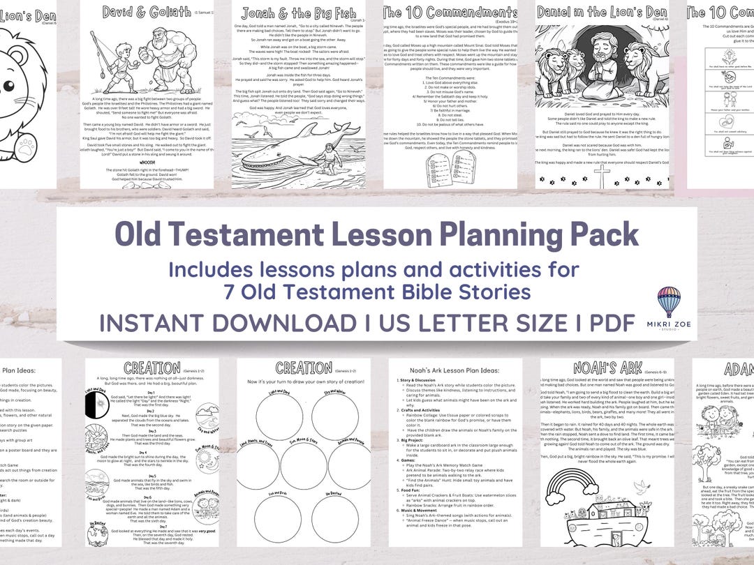 Christian Sunday School Bible Old Testament Lesson Plan: Activities ...