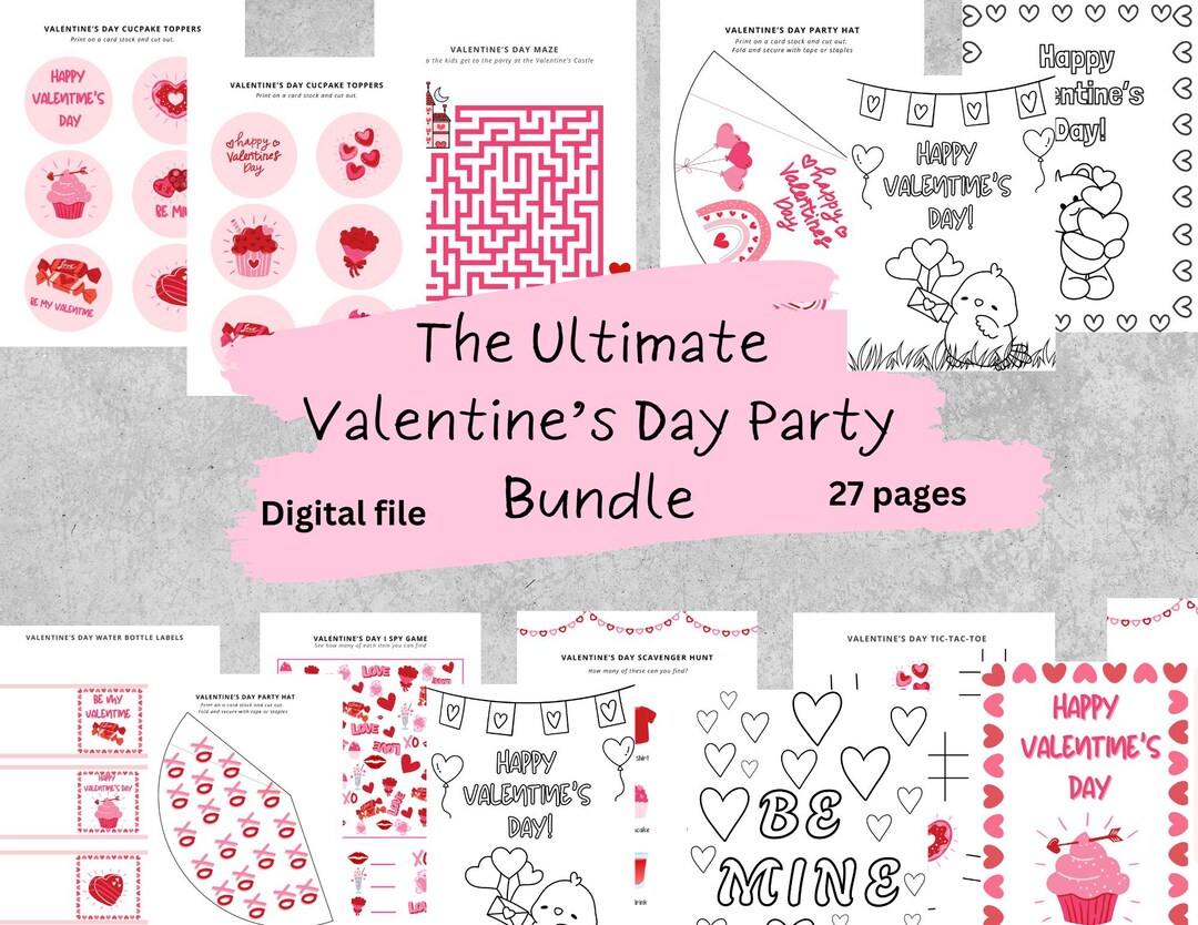 Ultimate Printable Valentine's Day Party Bundle - Etsy