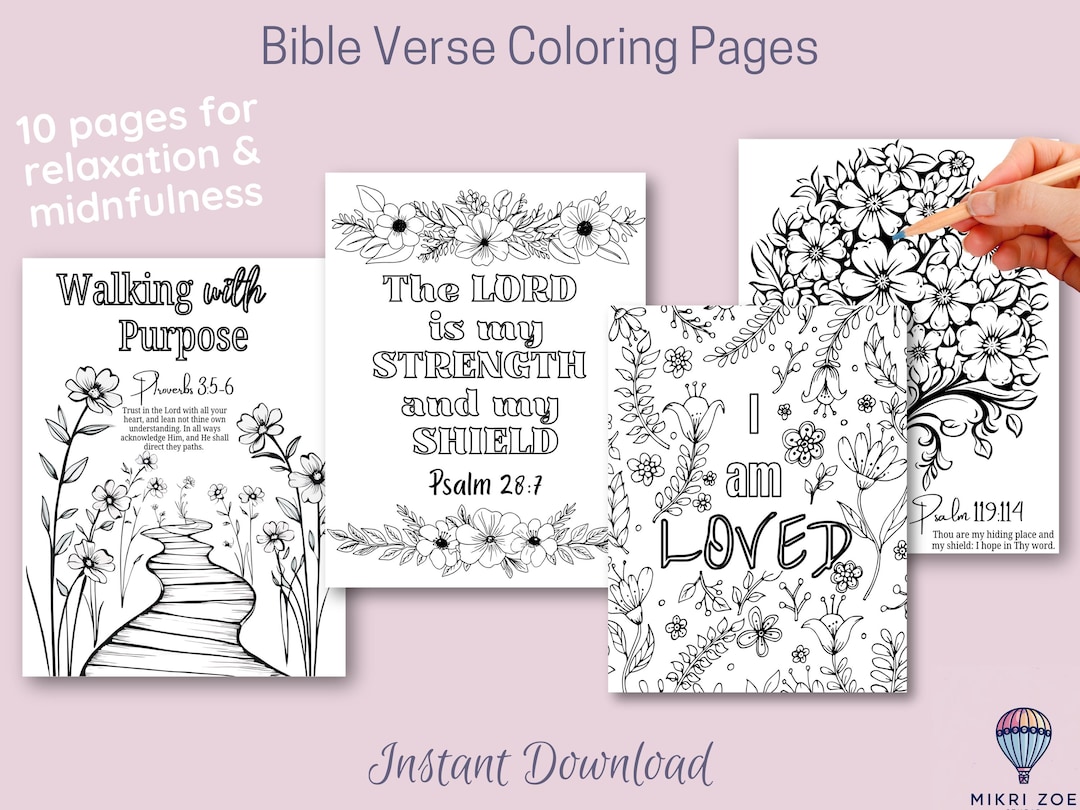 Christian Coloring Books- Bible Verse Coloring Pages for Adults: Faith ...