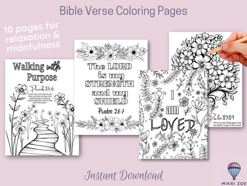 Christian Coloring Books- Bible Verse Coloring Pages for Adults: Faith ...