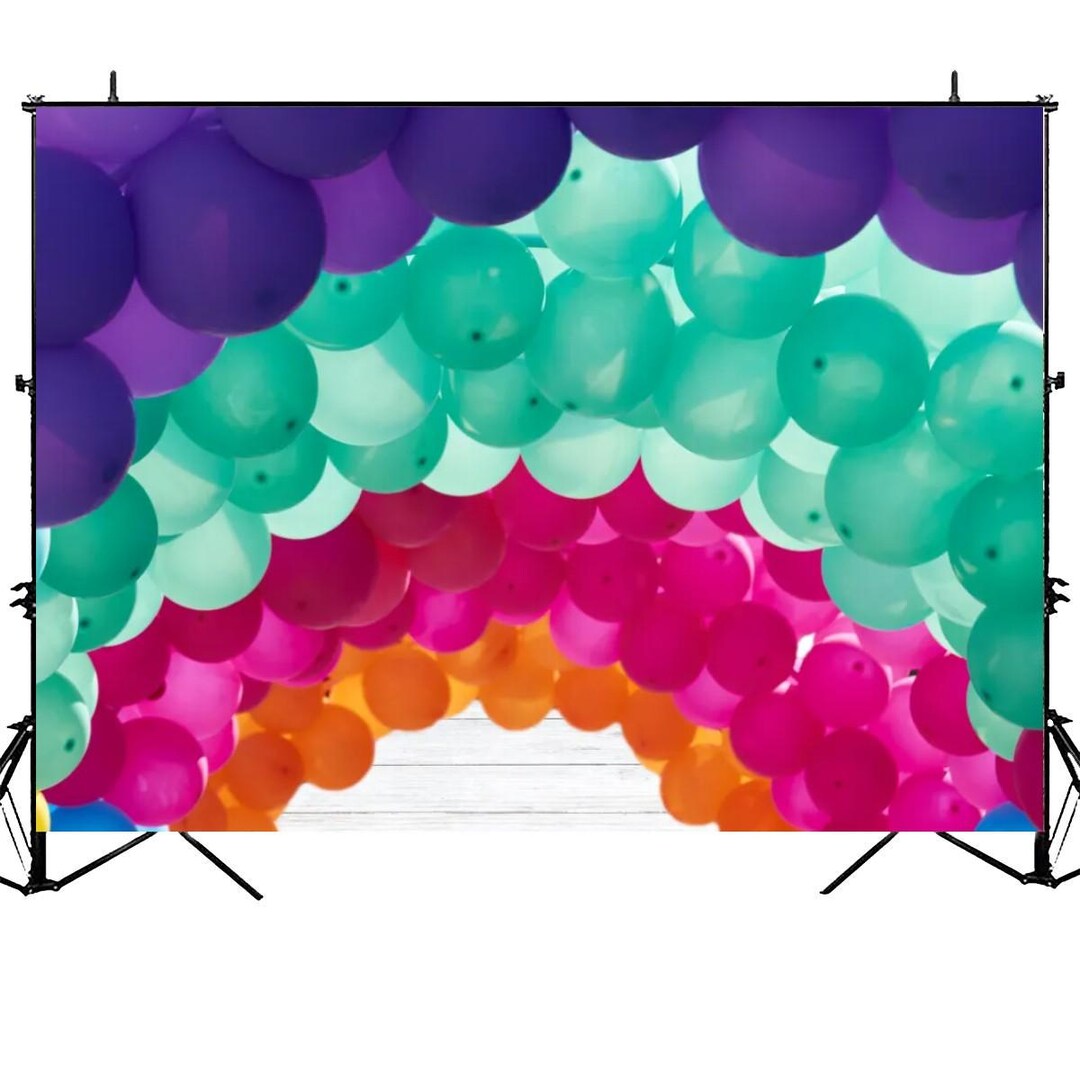 Photo Booth Backdrop for Party With Balloon Arch Rainbow for Birthday ...