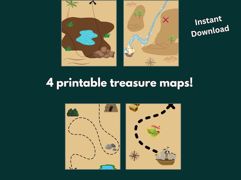 Kids Activity Pack Treasure Map Printable: Adventure Party Activity ...