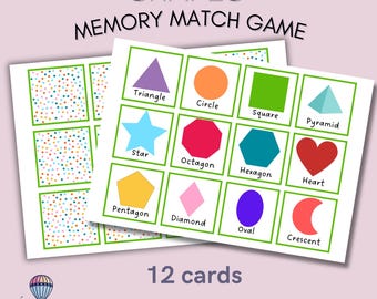 Memory Game in English - Body Parts: Kids Printable Matching Card Game ...