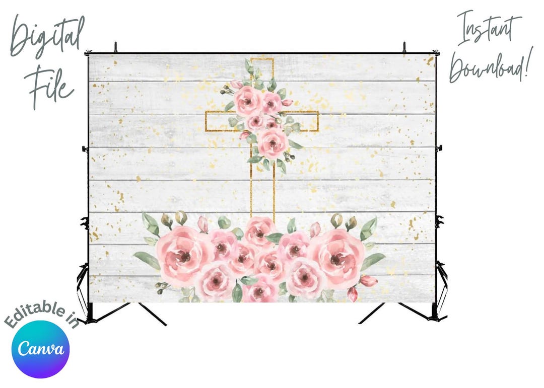 DIGITAL Cross Photography Backdrop Wedding Baptism Confirmation Picture ...