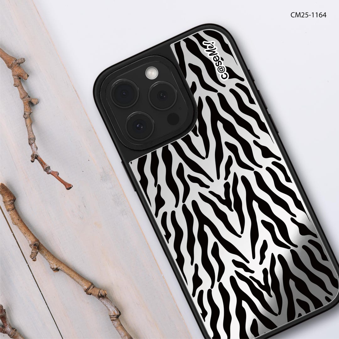 Zebra Print Mirror Snap Phone Case, Animal Print Wild Free Phone Case ...