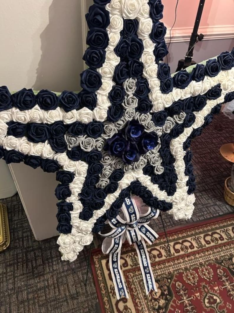 CUSTOM MADE Dallas Cowboy Star Floral for Funeral and Cemetary - Etsy