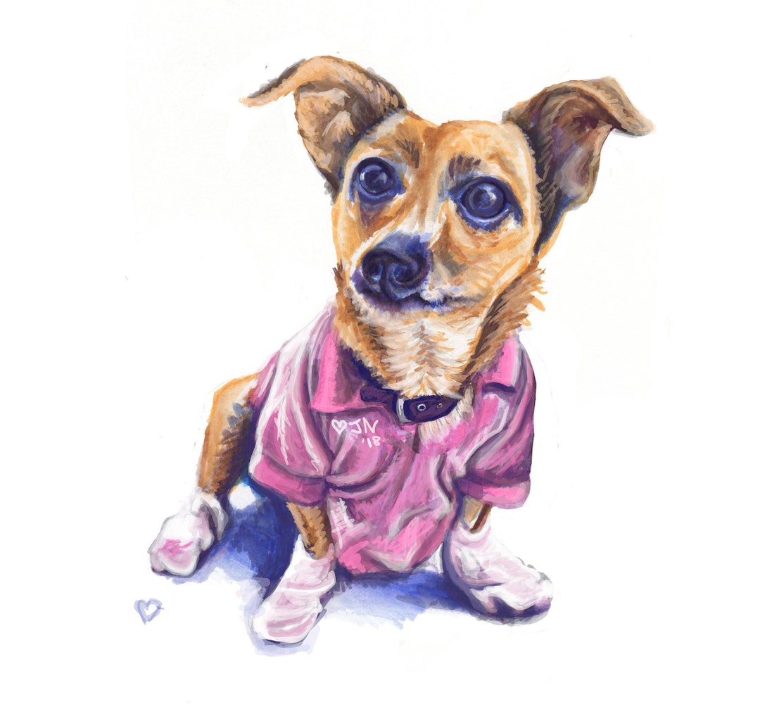 Custom Pet Portrait, Hand-drawn Animal Artwork, Cat Dog Fish Drawing ...