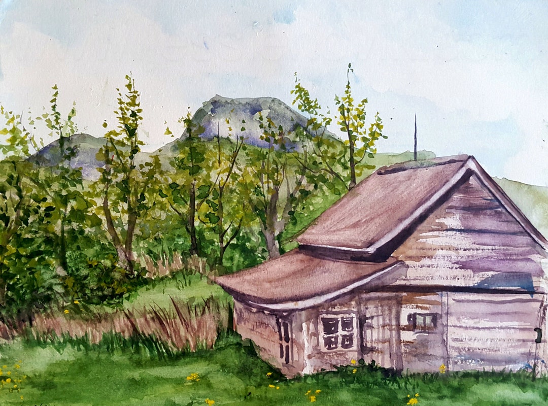 Vermont Watercolor Landscape Painting, Dorset Vermont Painting ...