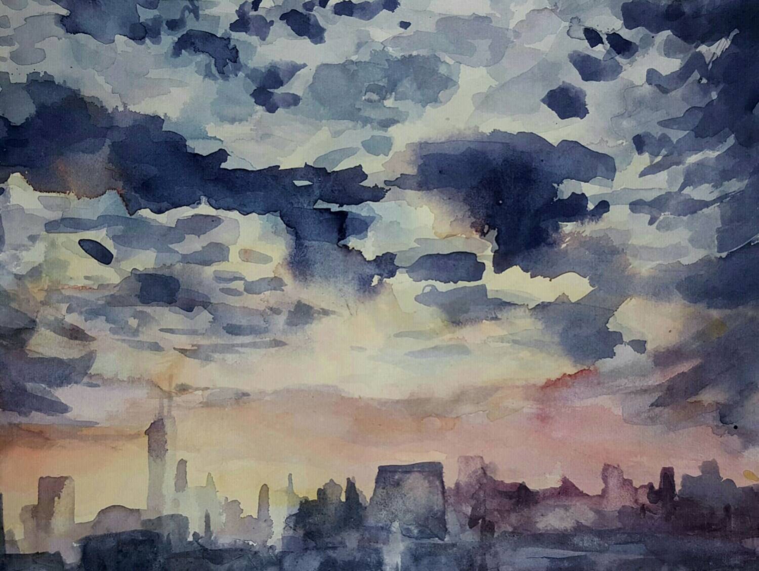 New York City Print of Original Watercolor Cityscape Fine Art Print of ...