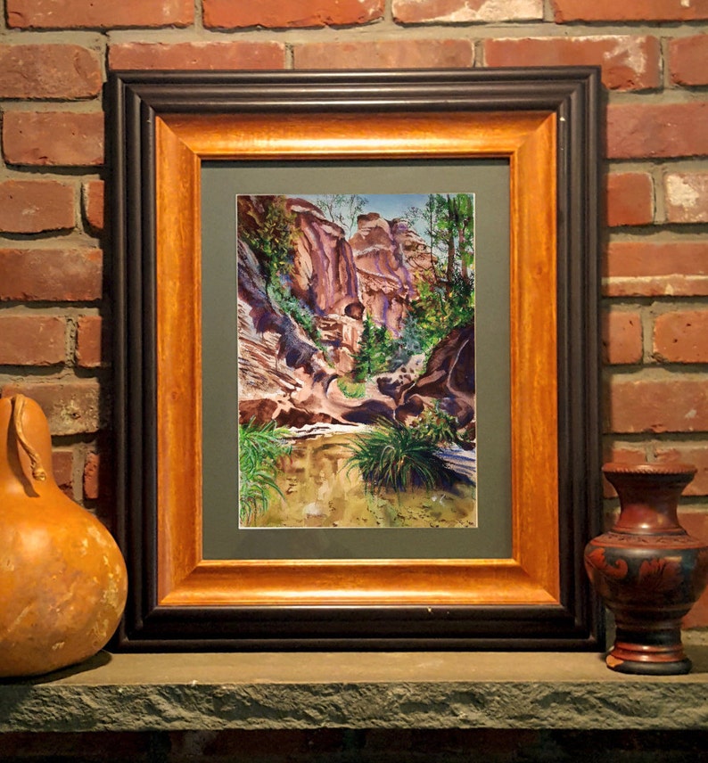 Sedona Watercolor Landscape Oak Creek Canyon Print of Original ...