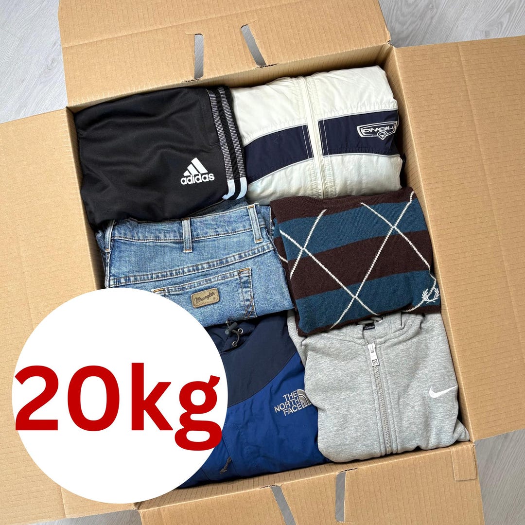 20Kg Vintage Mystery Box – Brand Mix of 20 Kilo Second-Hand Clothing ...