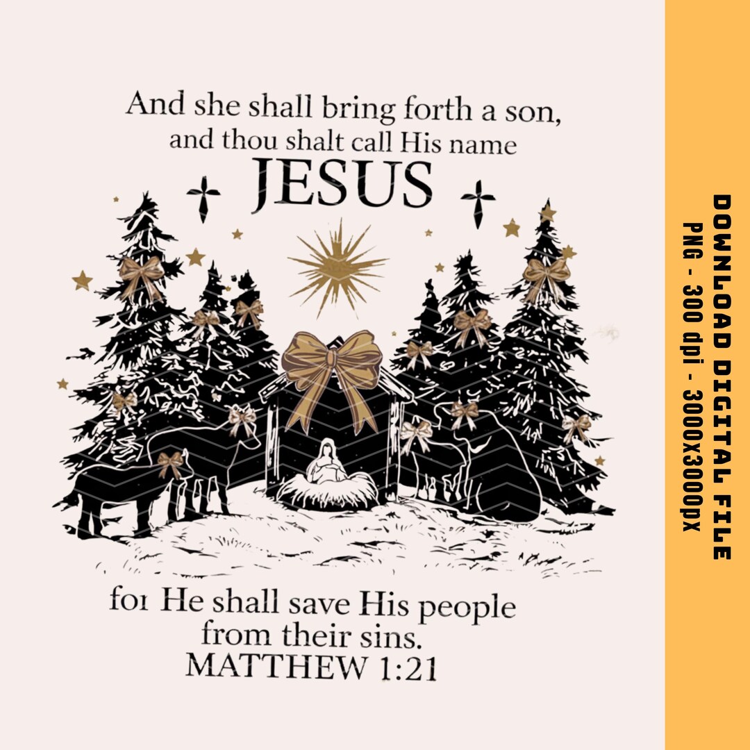 Matthew 1:21 Nativity Scene PNG, Christmas Religious Design, Jesus ...