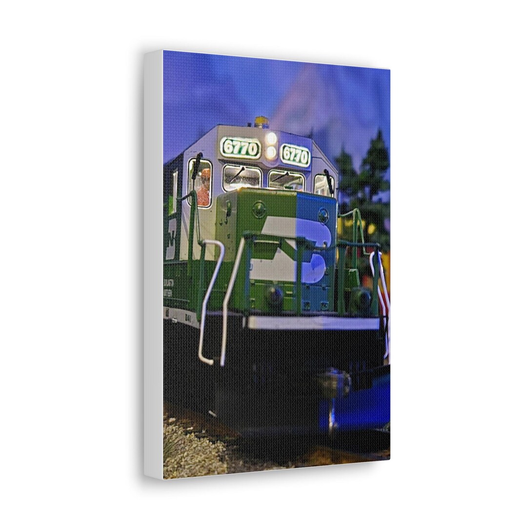 Model Railroad Canvas Wall Art, Burlington Northern Replica, H O Scale ...