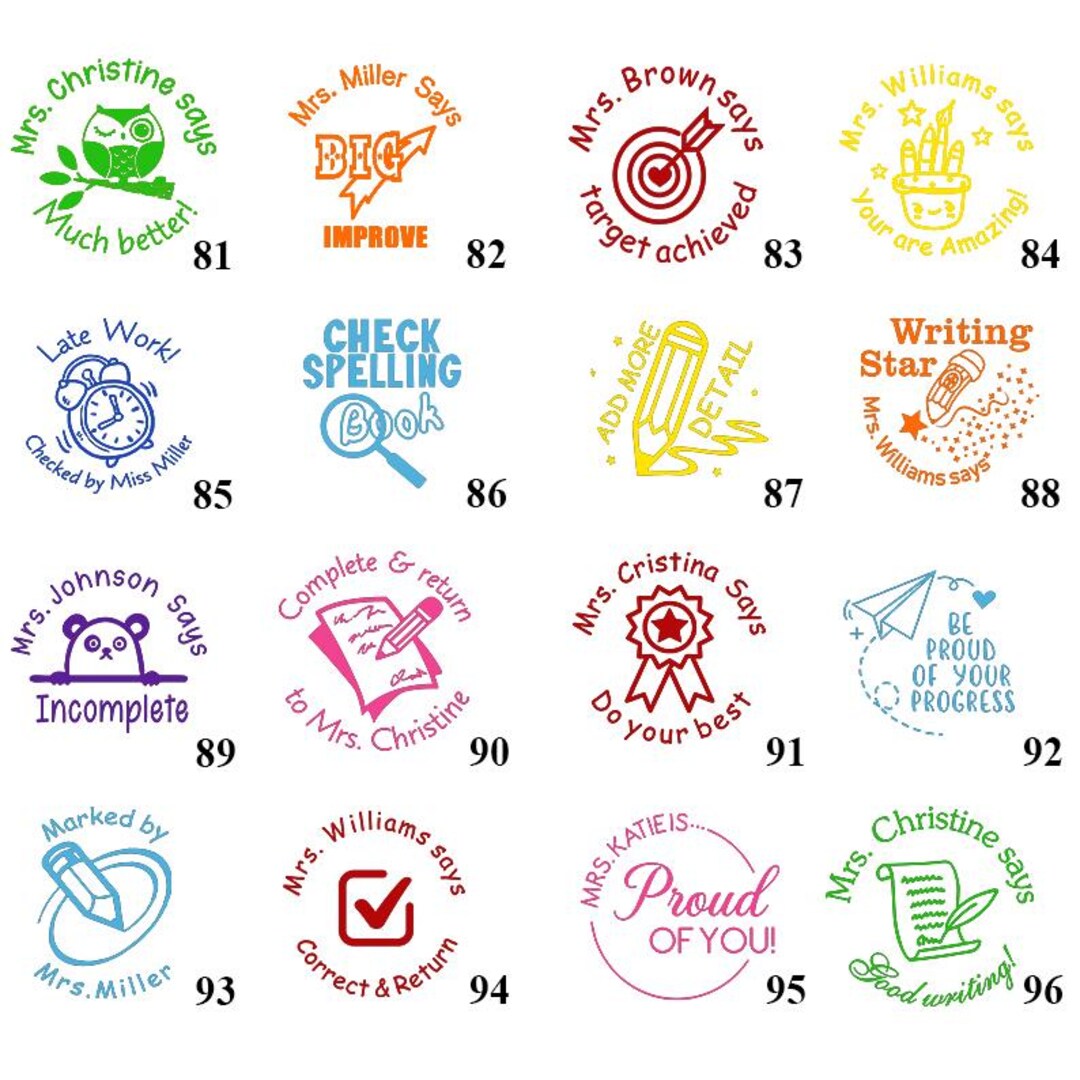 Personalized Teacher Stamps/custom Feedback & Reflection Teacher Stamp ...
