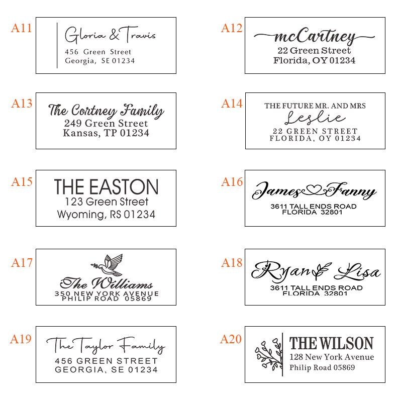 Custom Address Stamp, Wedding Stamp, Return Address Stamp, Personalized ...