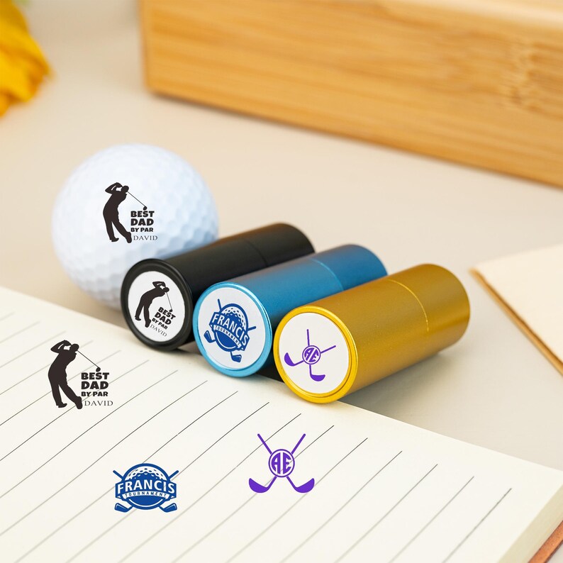 Custom Golf Ball Stamp Box, Personalized Golf Stamps, Gift for Golfer ...