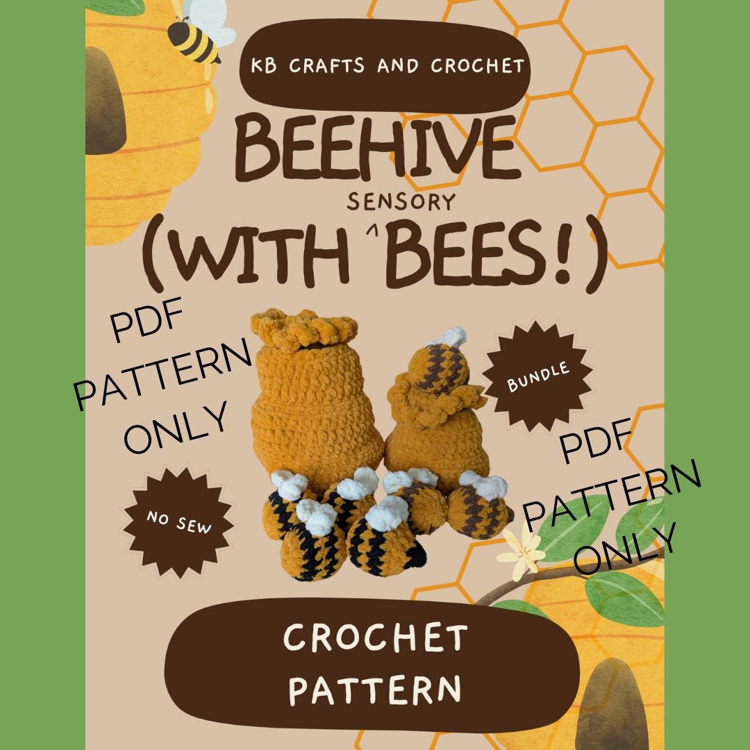 Beehive With Bees Crochet Pattern BUNDLE (big and Little Beehives ...