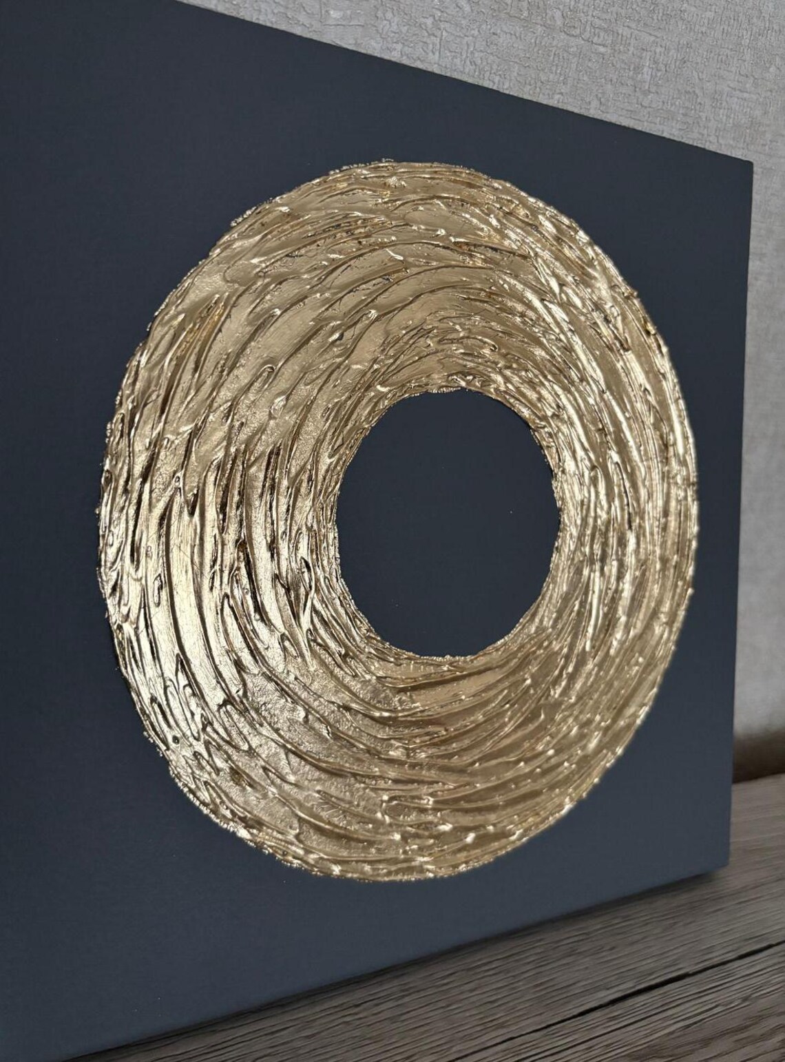 Textured Gold Wall Art, Textured Abstract Plaster Painting, Minimalist ...