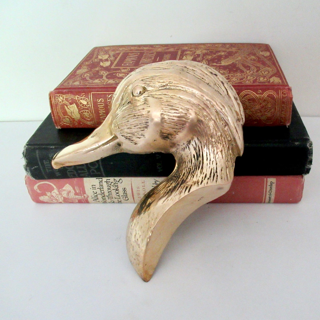 Vintage Brass Duck Door Knocker, Duck Head Bird Doorknocker Door ...