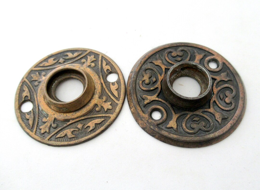Antique Eastlake Escutcheon Rosette Door Knob Plates, Pair of ...