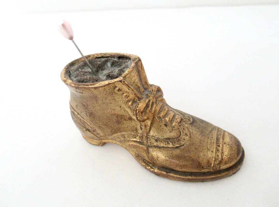 Antique Brass Boot Pin Cushion: Victorian Sewing Notion - Etsy