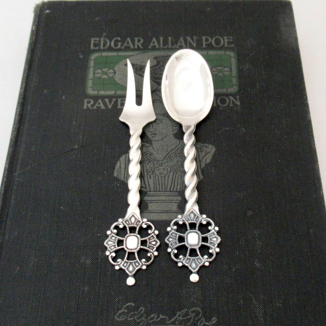 Vintage Norway Kings Cross Silverplate Cocktail Fork and Demitasse ...