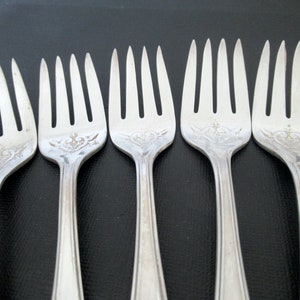 Art Deco Silverplate Salad Forks, Lady Doris Princess Pattern, Set of 5 ...