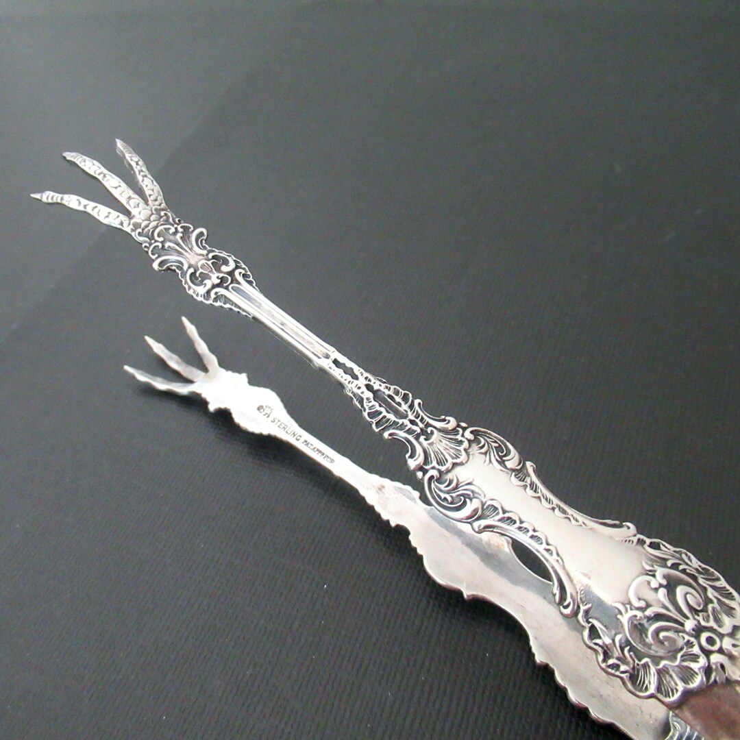 Victorian Sterling Silver Sugar Tongs, Pompadour 1888 by Whiting Mfg Co ...