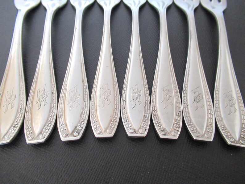Antique Pastry Forks HR Monogram Wellner Alpacca Germany Set | Etsy