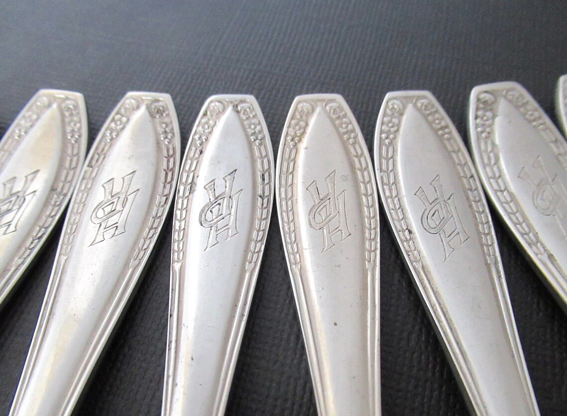 Antique Pastry Forks HR Monogram Wellner Alpacca Germany Set - Etsy