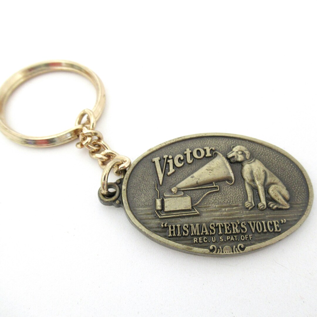 Vintage Victor Victrola Phonograph Machine Keychain FOB, His Master's ...