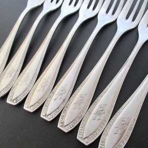 Antique Pastry Forks HR Monogram, Wellner Alpacca Germany, Set of 8 ...