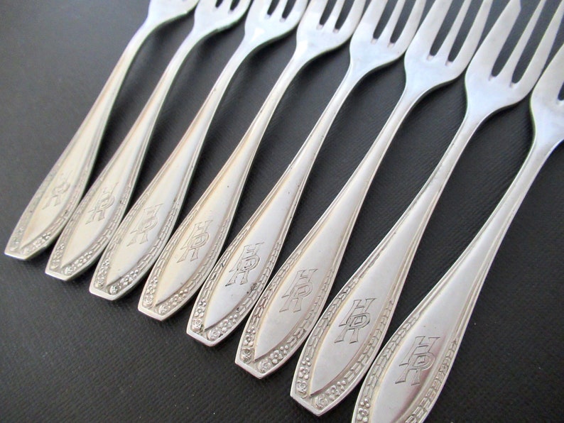 Antique Pastry Forks HR Monogram Wellner Alpacca Germany Set | Etsy