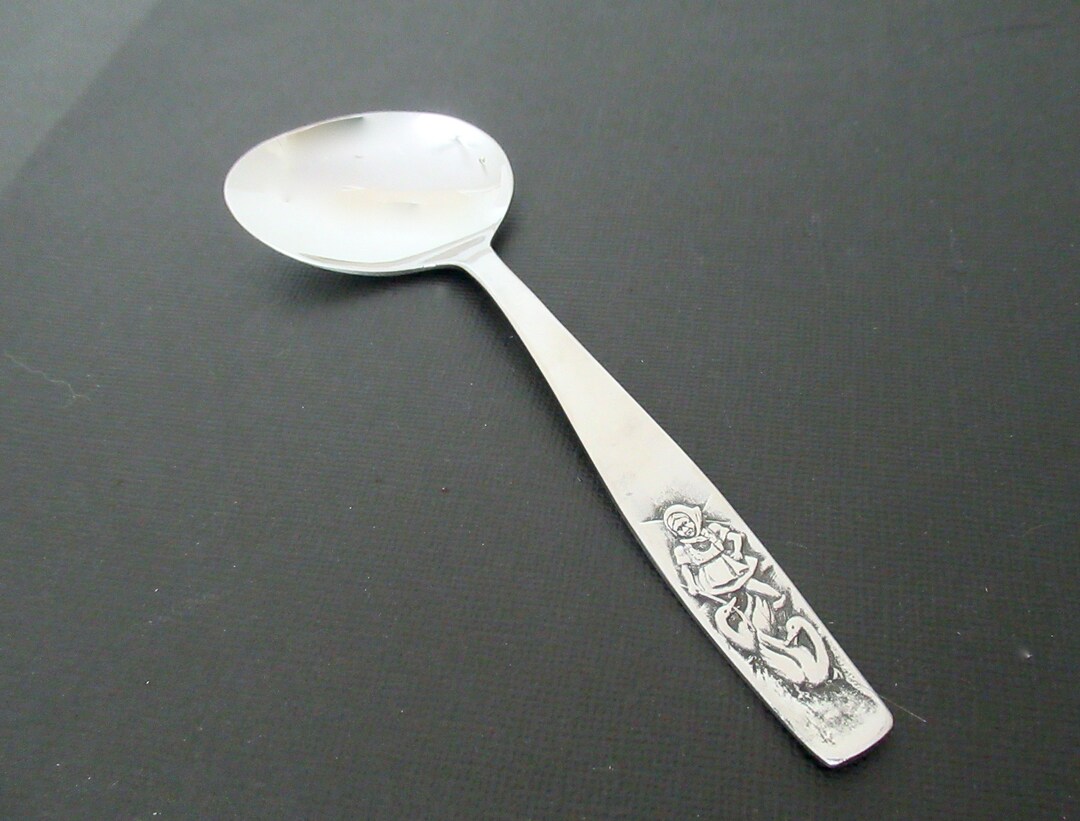 Vintage Girl With Geese Figural Spoon by Herosil Germany, German Child ...