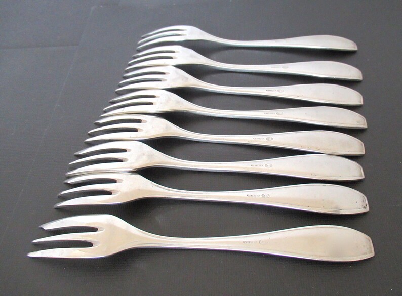 Antique Pastry Forks HR Monogram Wellner Alpacca Germany Set | Etsy