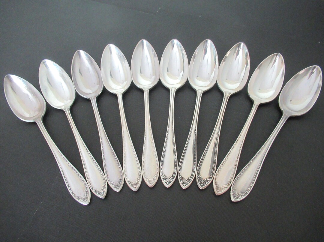 Antique Silverplate Teaspoons, Sheraton 1910 by Community, Set of 10 ...