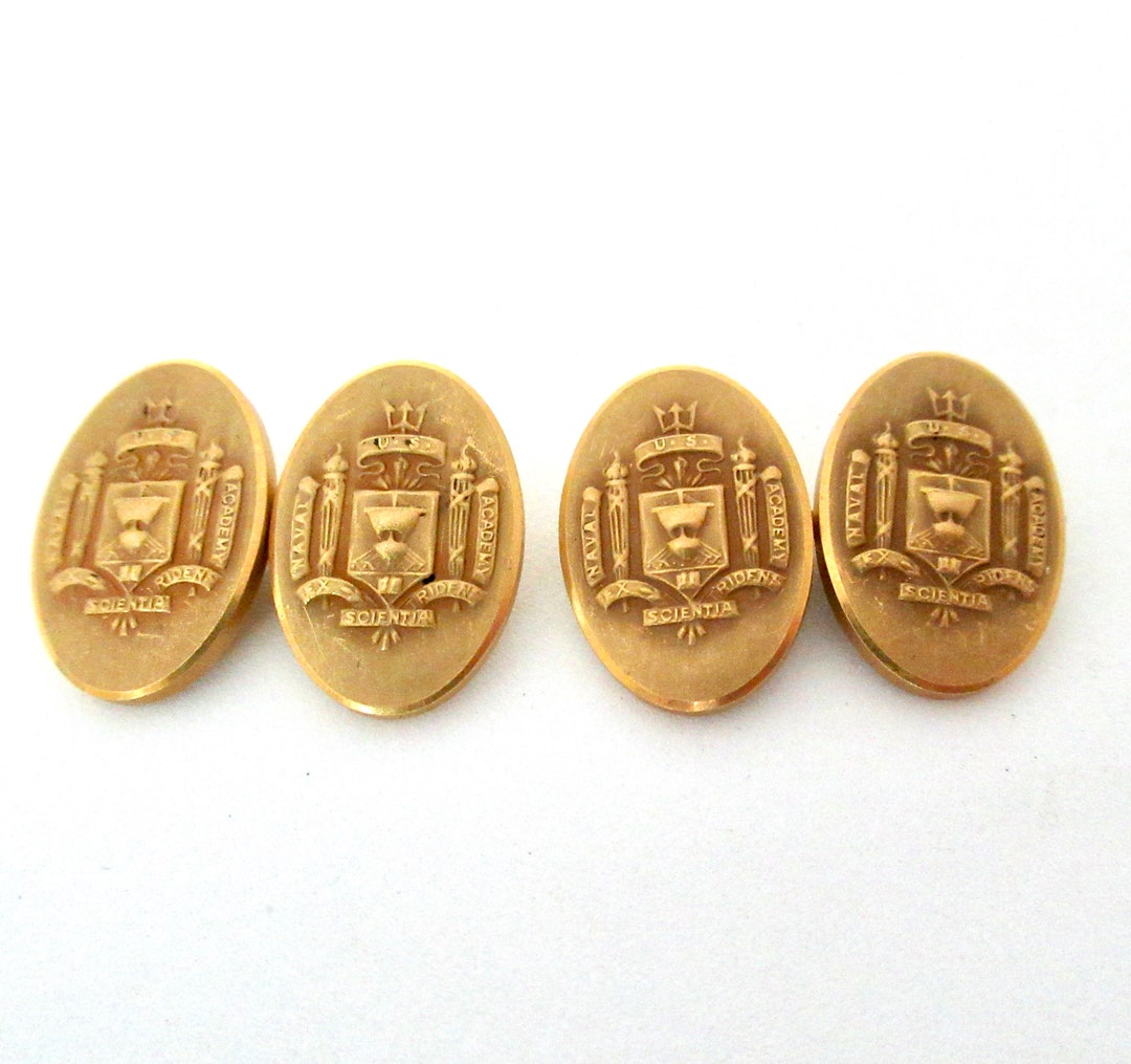 Vintage US Naval Academy Cufflinks by Krementz - Etsy