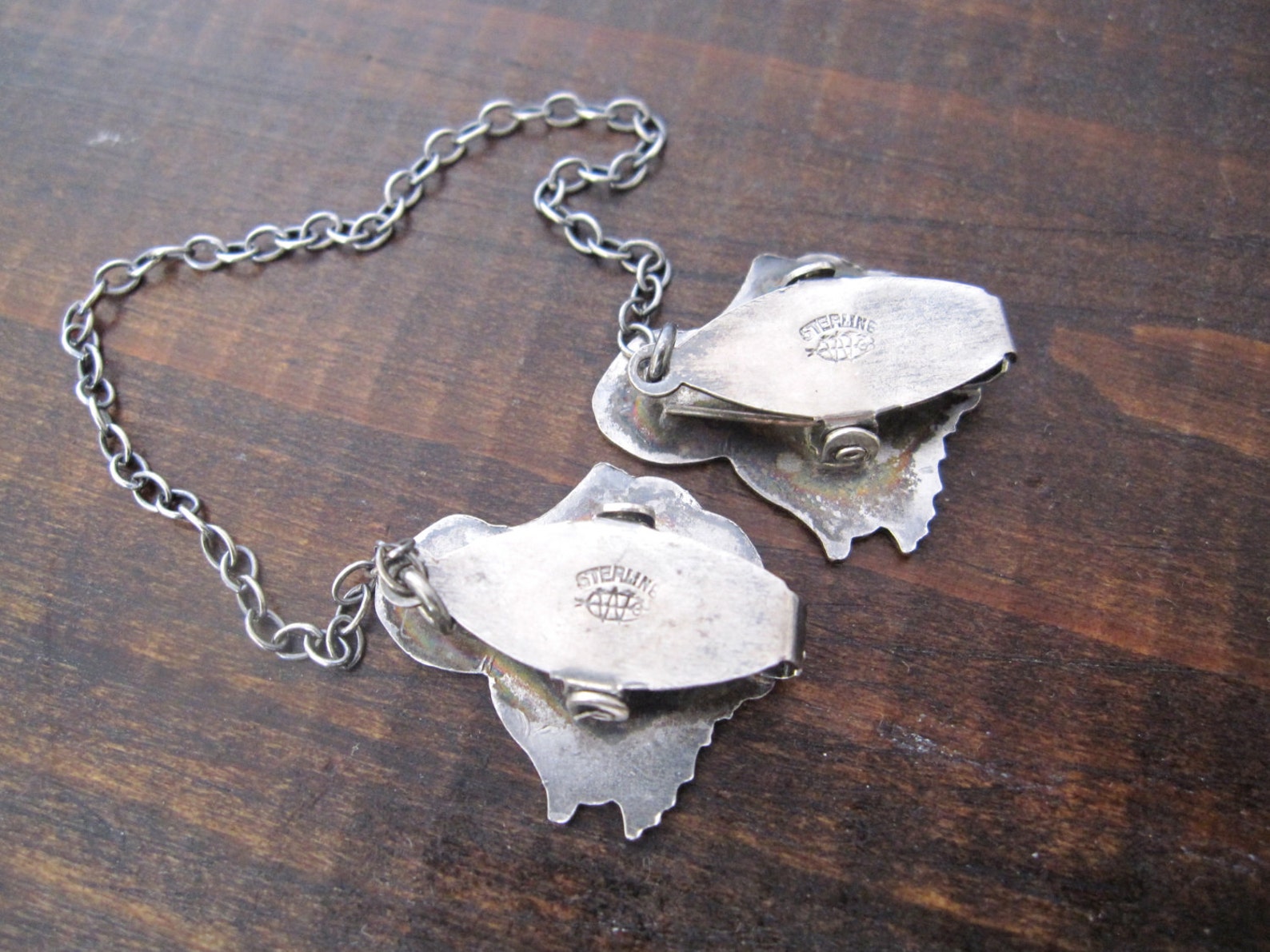 Sterling Silver Stork Baby Bib Clips by Webster Sterling - Etsy