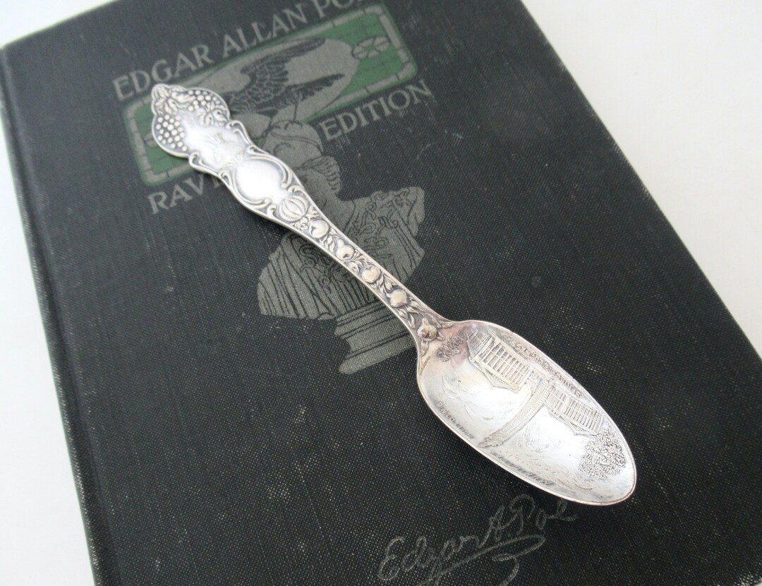 Municipal Building Springfield Mass. Silverplate Souvenir Fruit Spoon ...