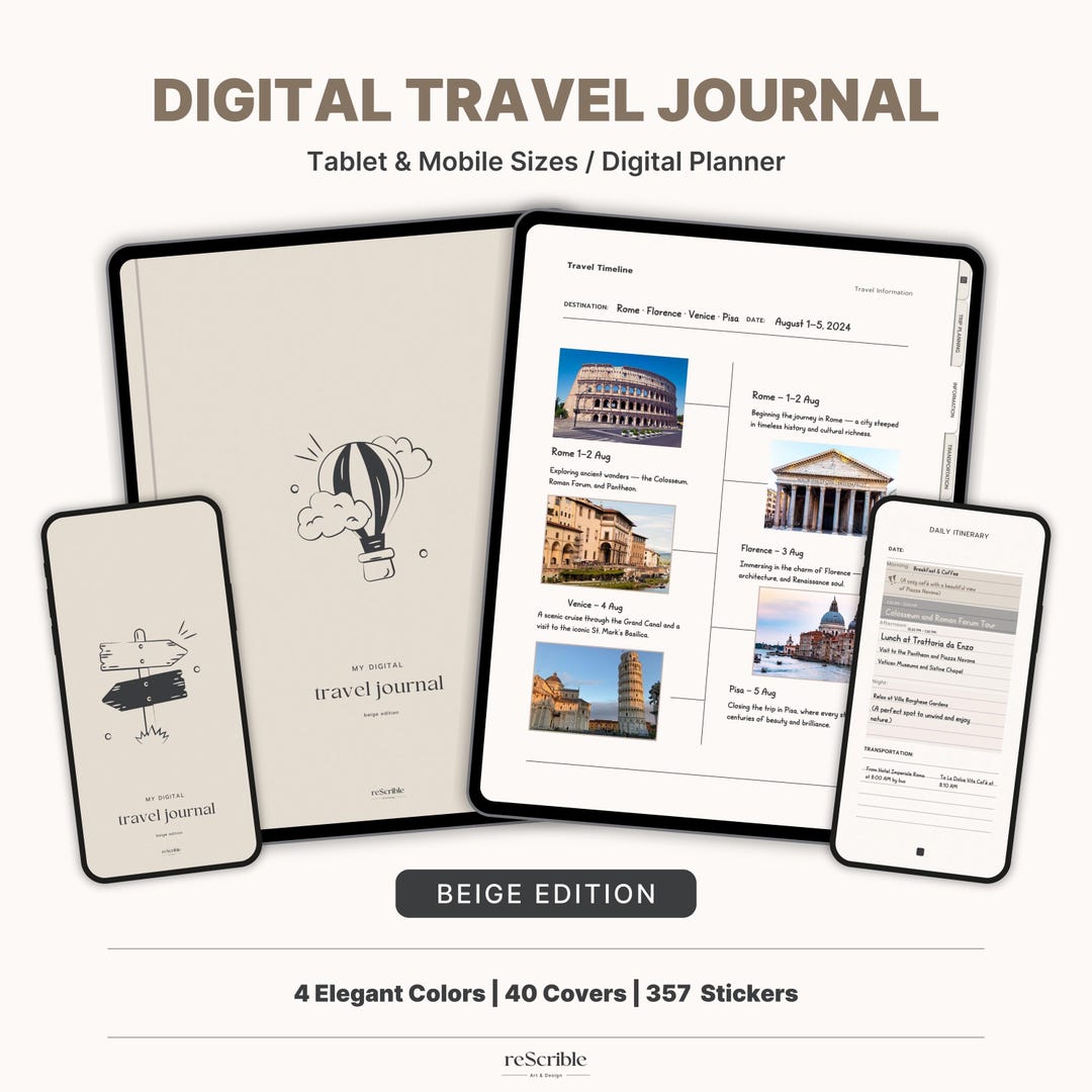 Digital Travel Journal, Goodnotes Planner (tablet & Mobile) - Etsy