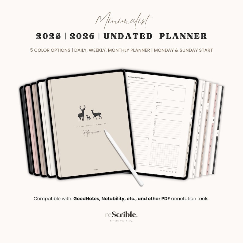 2025-2026 Digital Planner, Undated, Goodnotes Journal (digital Download ...