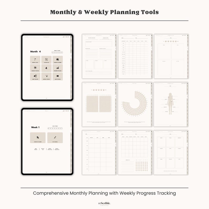 Digital Weight Loss Journal, Workout Planner, Goodnotes Template ...