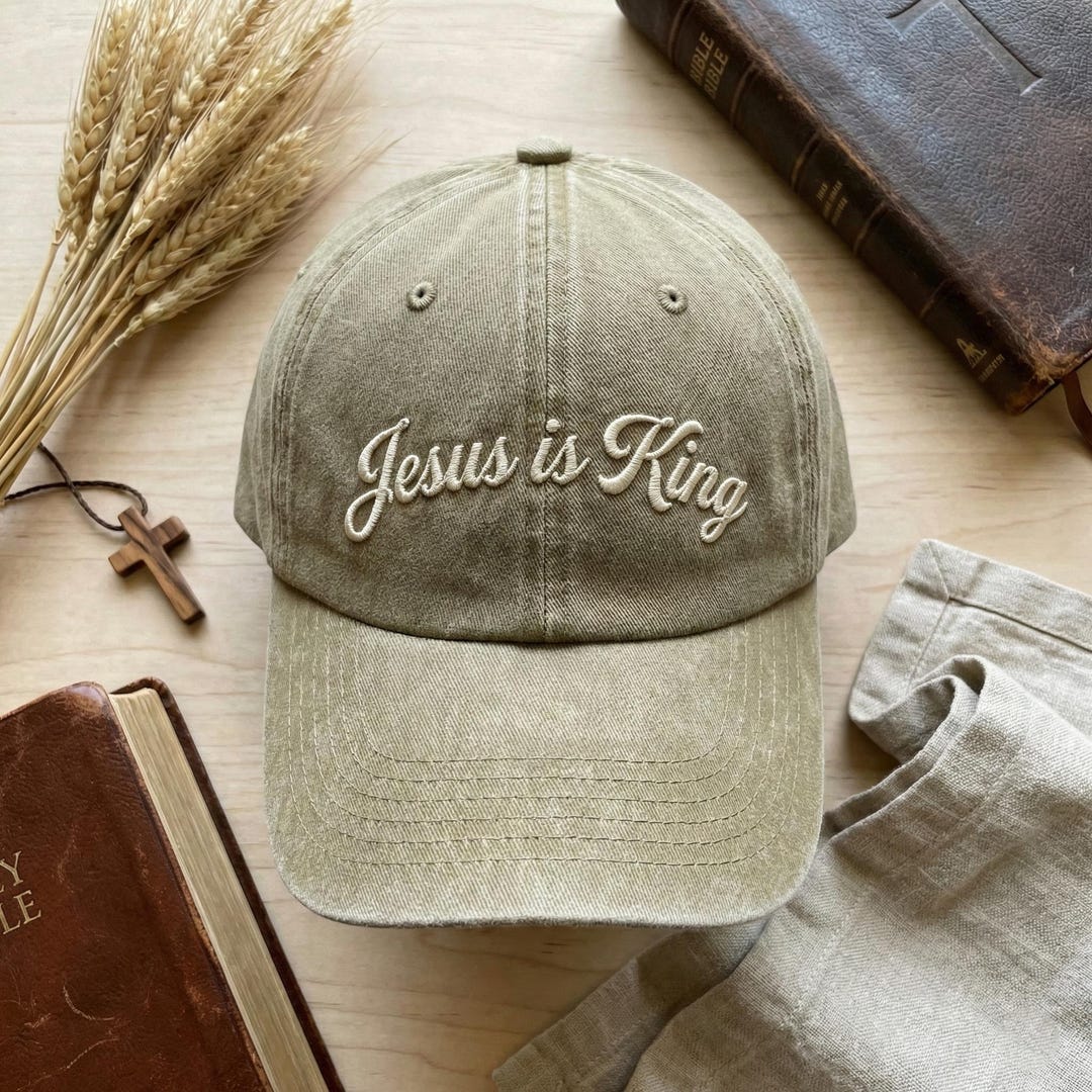 Jesus is King Hat, Embroidered Religious Cap, Christian Gifts for Him ...