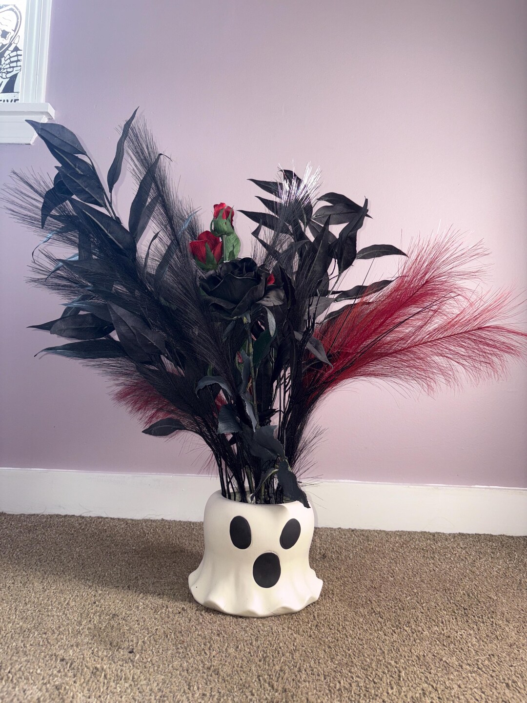 Spooky Ghost Floral Arrangement – Handmade Halloween Décor - Etsy