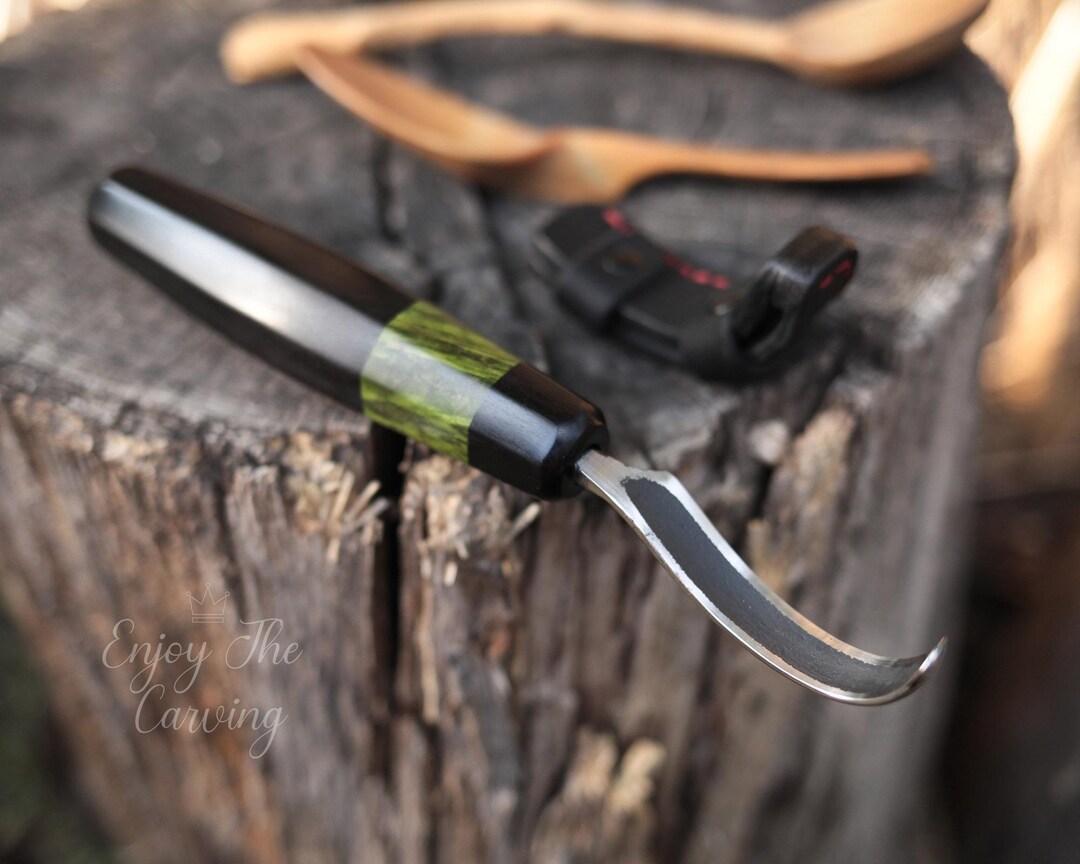 Spoon Carving Hook Knife, Hand Forged Knife, Spoon Carving Knives ...