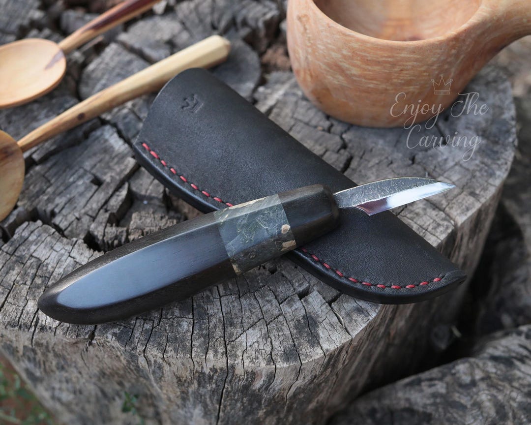 Hand Forged Carving Knife Octagonal Handle, Sloyd, 52100 Carbon Steel ...