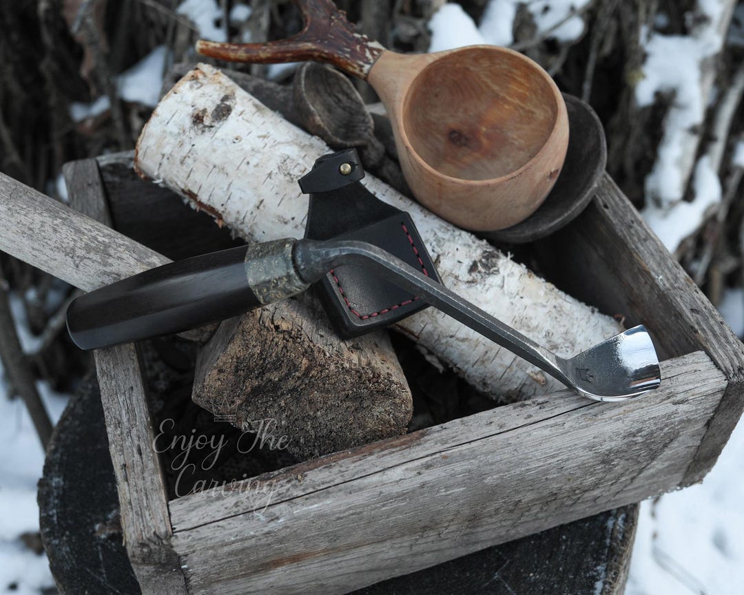 Hand Forged Bent Gouge Cranked Neck, Swan Neck Spoon Gouge, 52100 ...