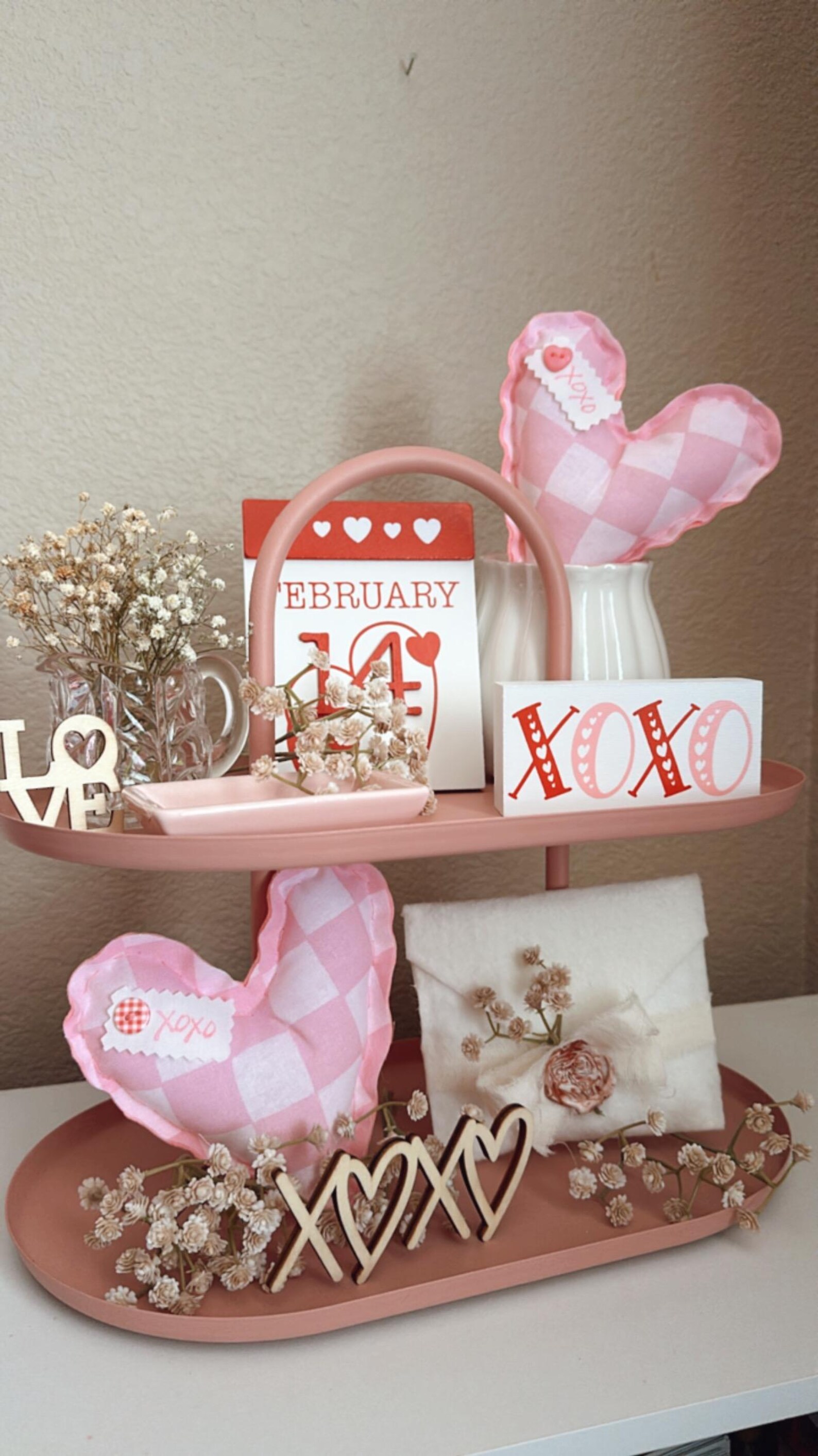 Pink Gingham Hearts - Etsy