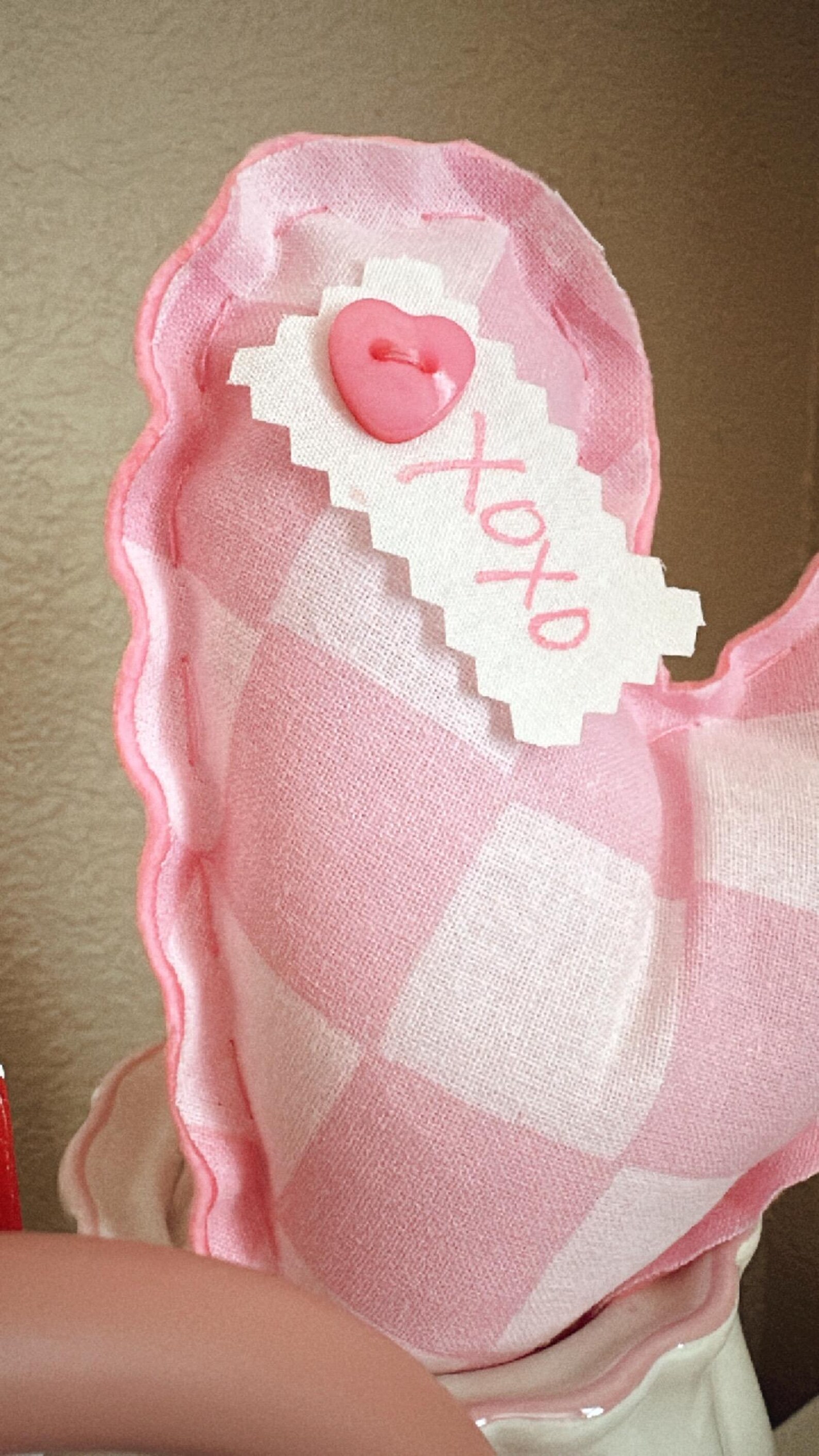 Pink Gingham Hearts - Etsy